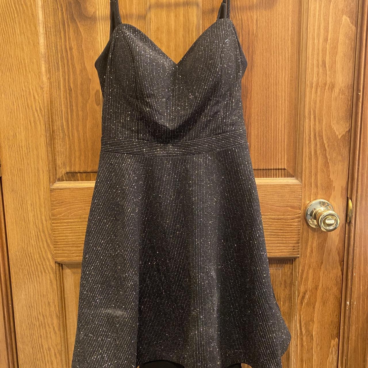 black sparkly winter formal dress only worn once,... - Depop