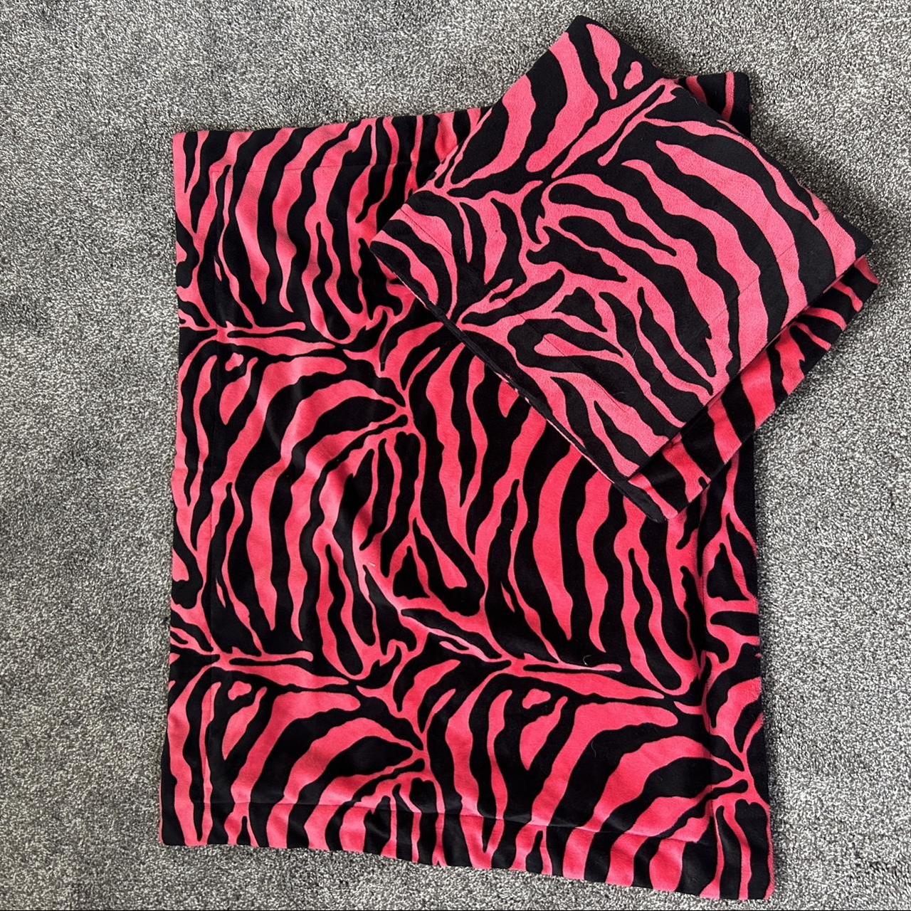 A set of mcbling style neon pink and black zebra... - Depop