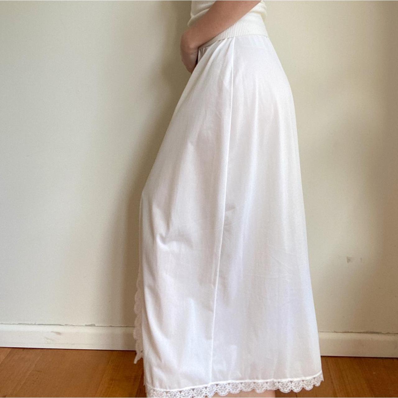 Vintage white half slip Size L fits S-L Lace trim... - Depop