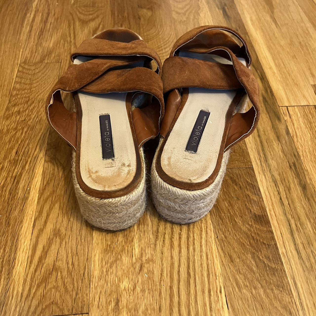 Suede Tan Platform Sandals. From Spain. - Depop