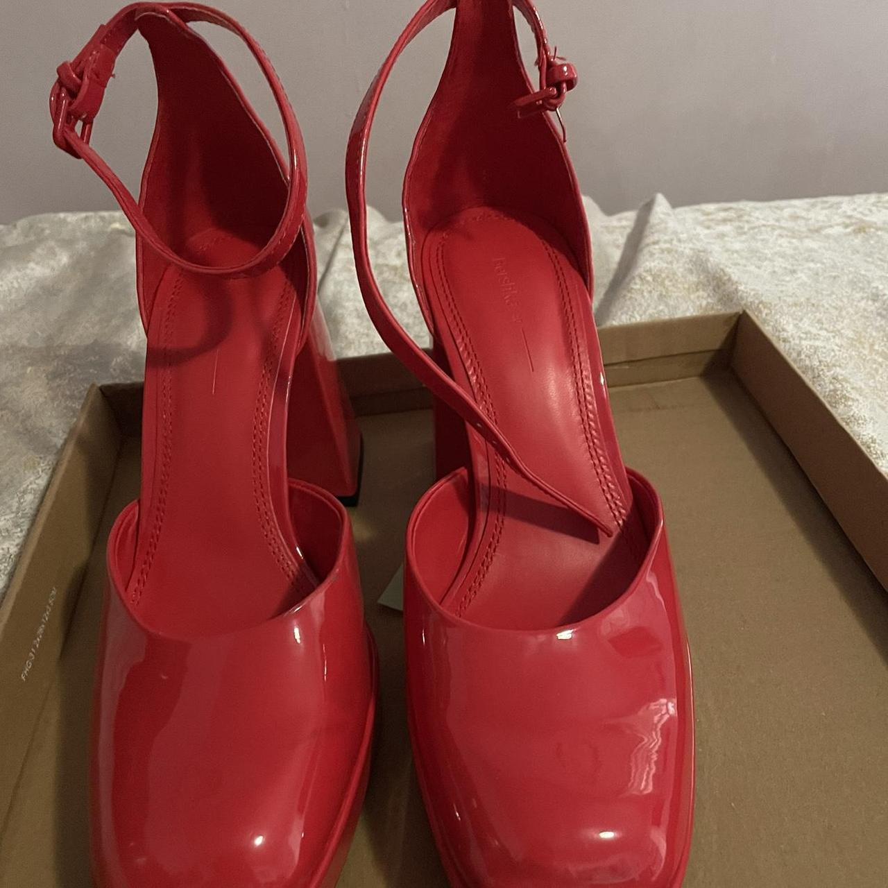 Red heels worn once Size 9 Heel is 4 inches A few... - Depop