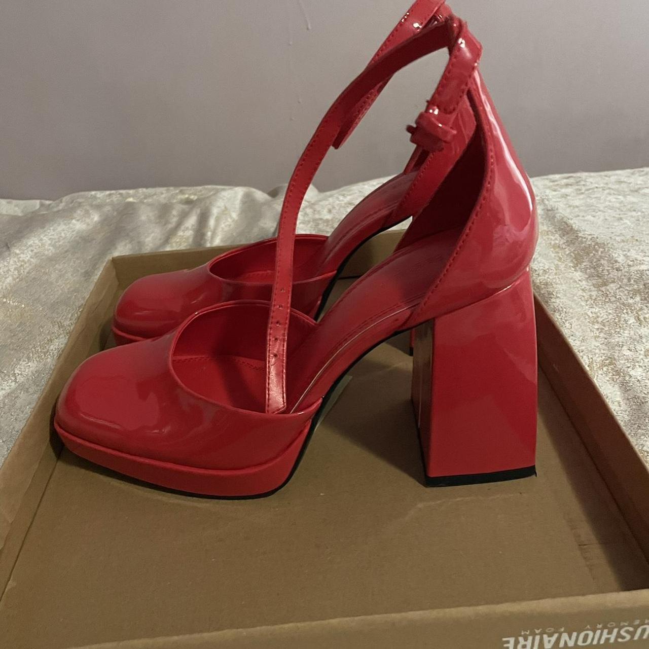 Red heels worn once Size 9 Heel is 4 inches A few... - Depop