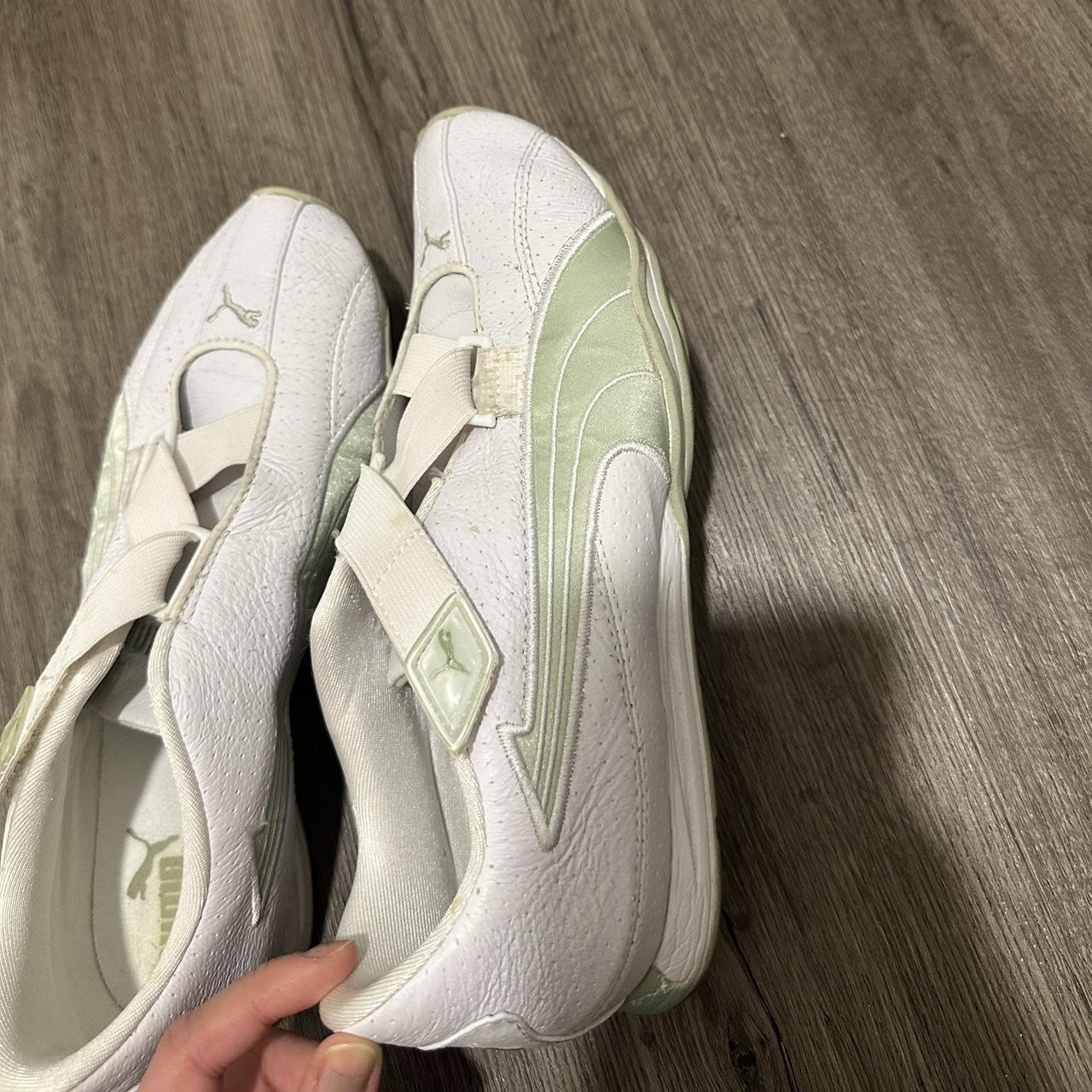 2000s PUMA CELL White & Green Ballet Sneakers 💚... - Depop
