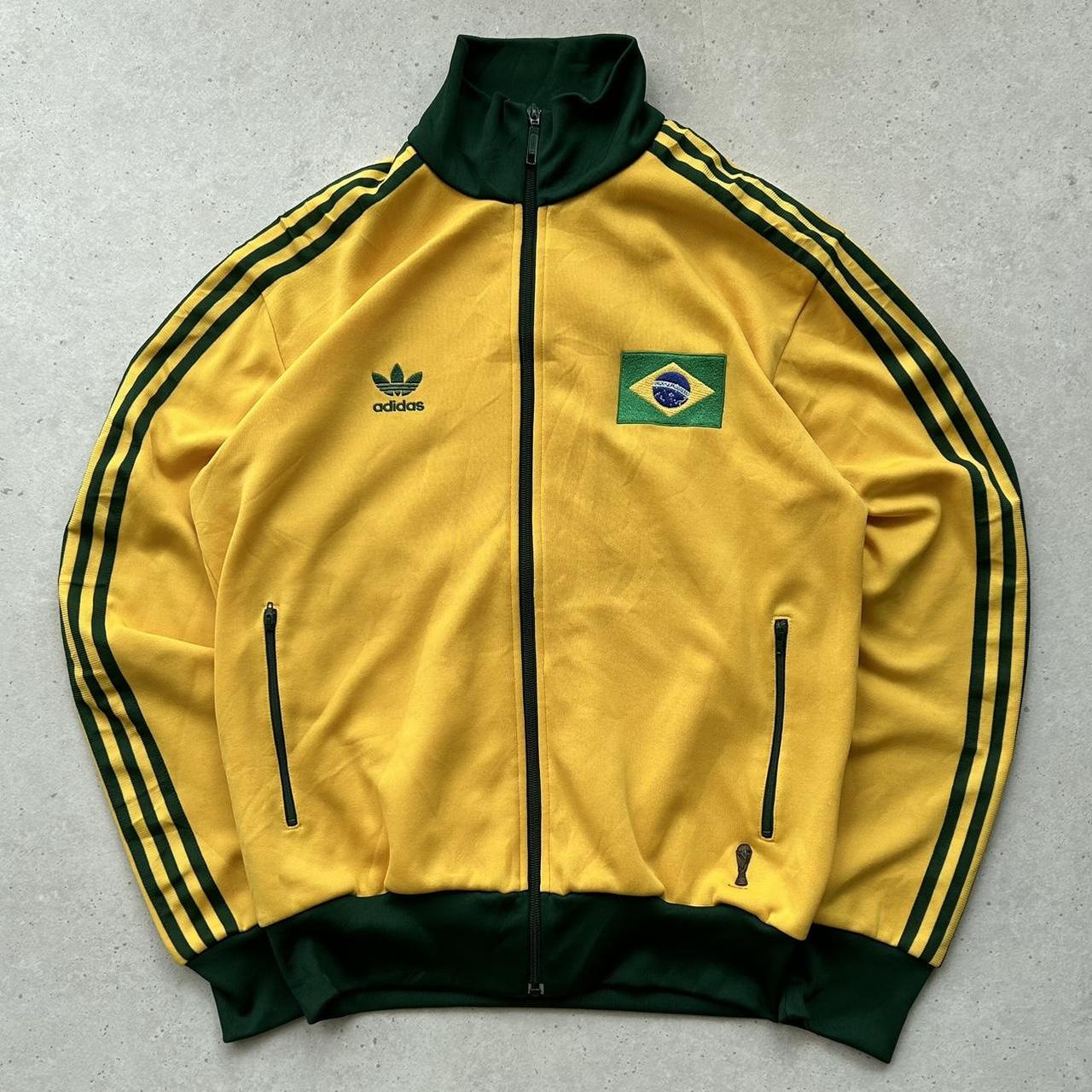 SOLD beautiful adidas brazil track jacket zip... - Depop