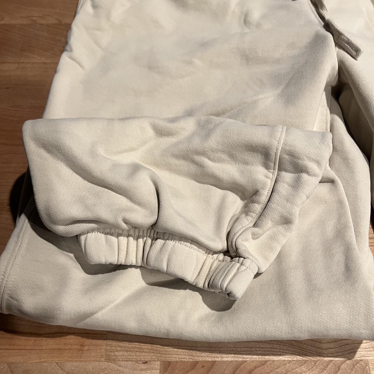 Uniqlo Light Tan Thick Sweatpant - a few minor flaws... - Depop