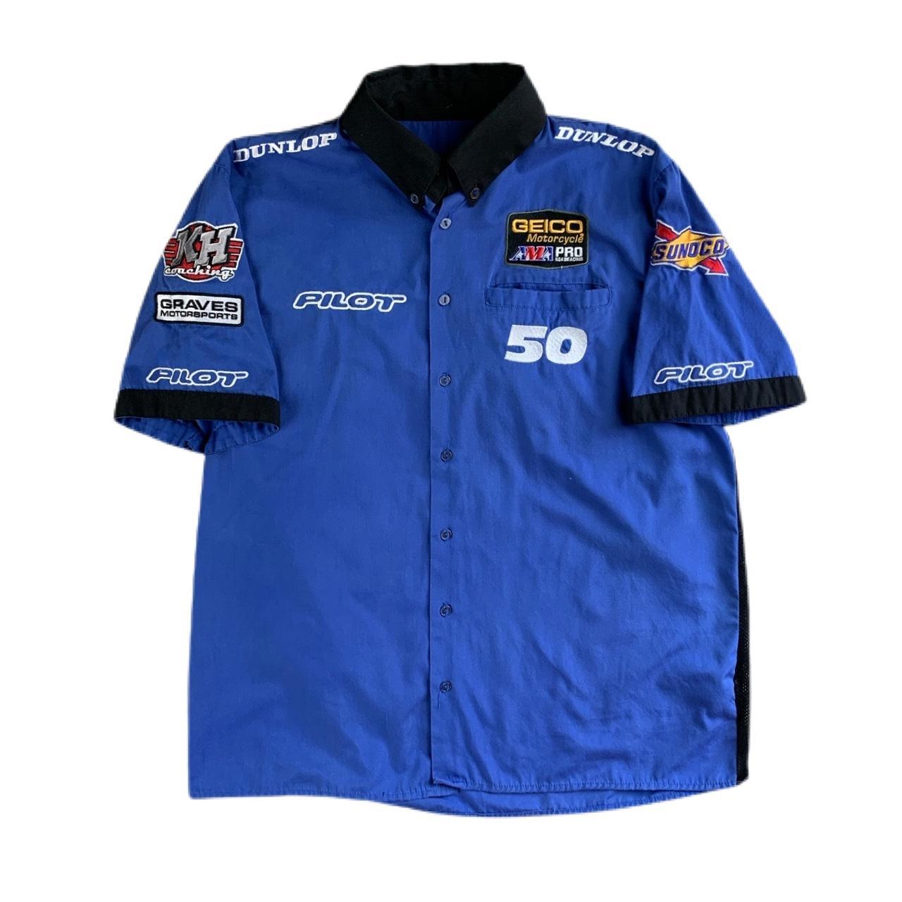 Vintage Tom Wilbert Geico Pilot Racing Shirt In... - Depop