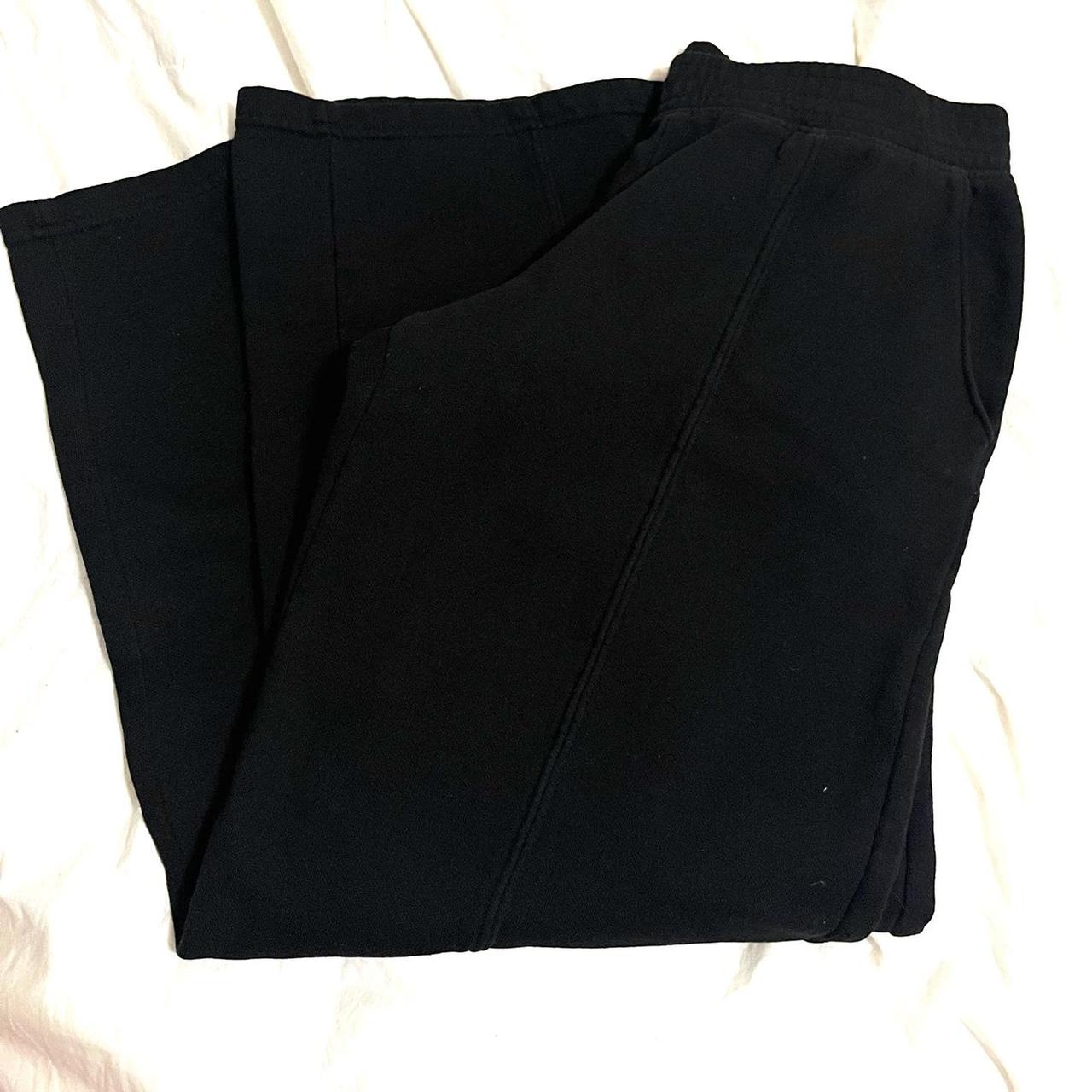 divided black low rise sweats - Depop