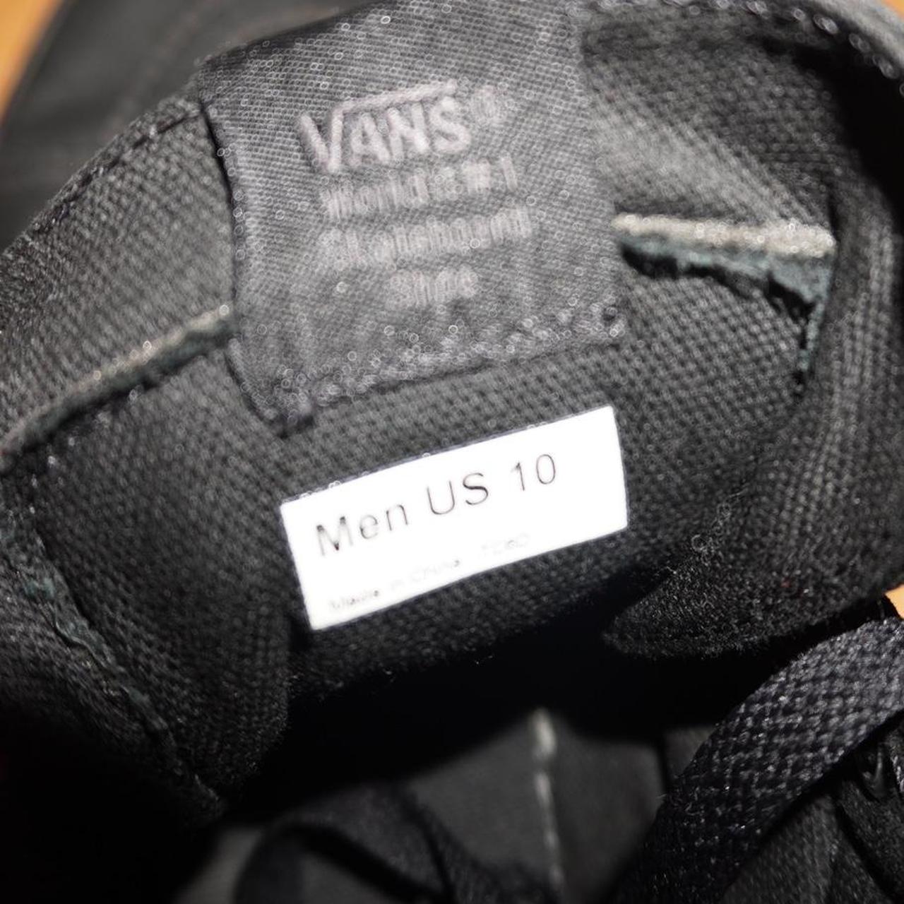 Vans skate hi platform all black shoes size 10 in... - Depop