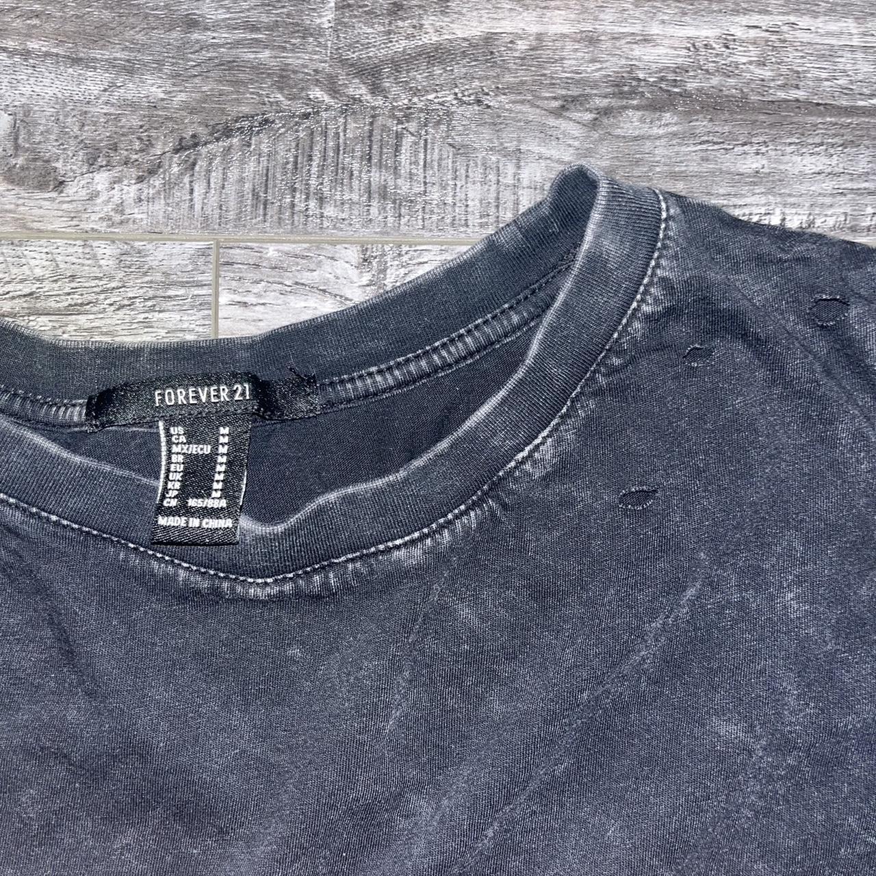 forever 21 black ripped shirt. size,M. barely worn. - Depop