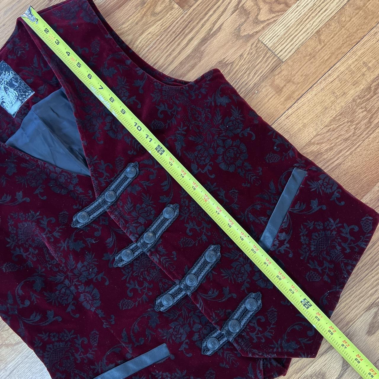 Punk Rave Mens Poison Ivy Vest Waistcoat Red Damask... - Depop