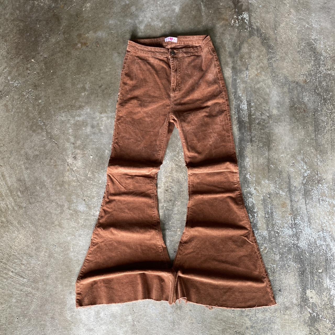 vintage 70s style bell bottoms/ extreme flare retro... - Depop