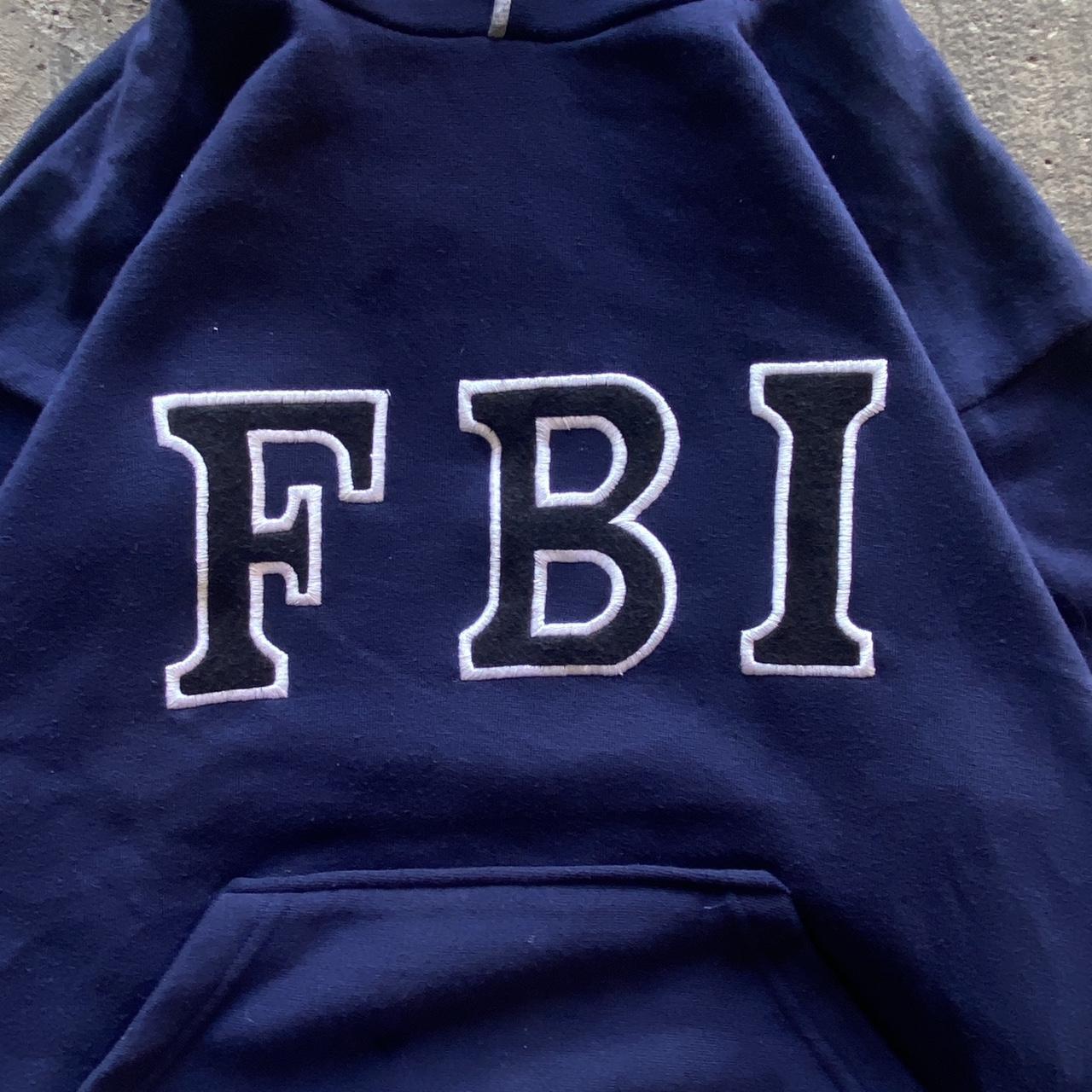 vintage FBI block logo grunge hoodie size M great... - Depop