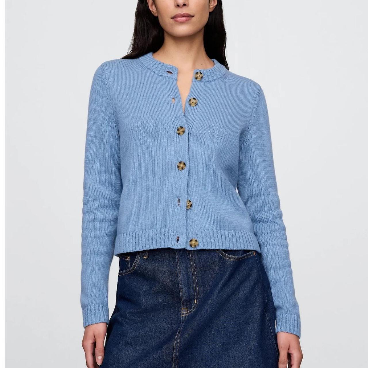 Gap cashsoft blue cardigan Cotton nylon blend... | Depop