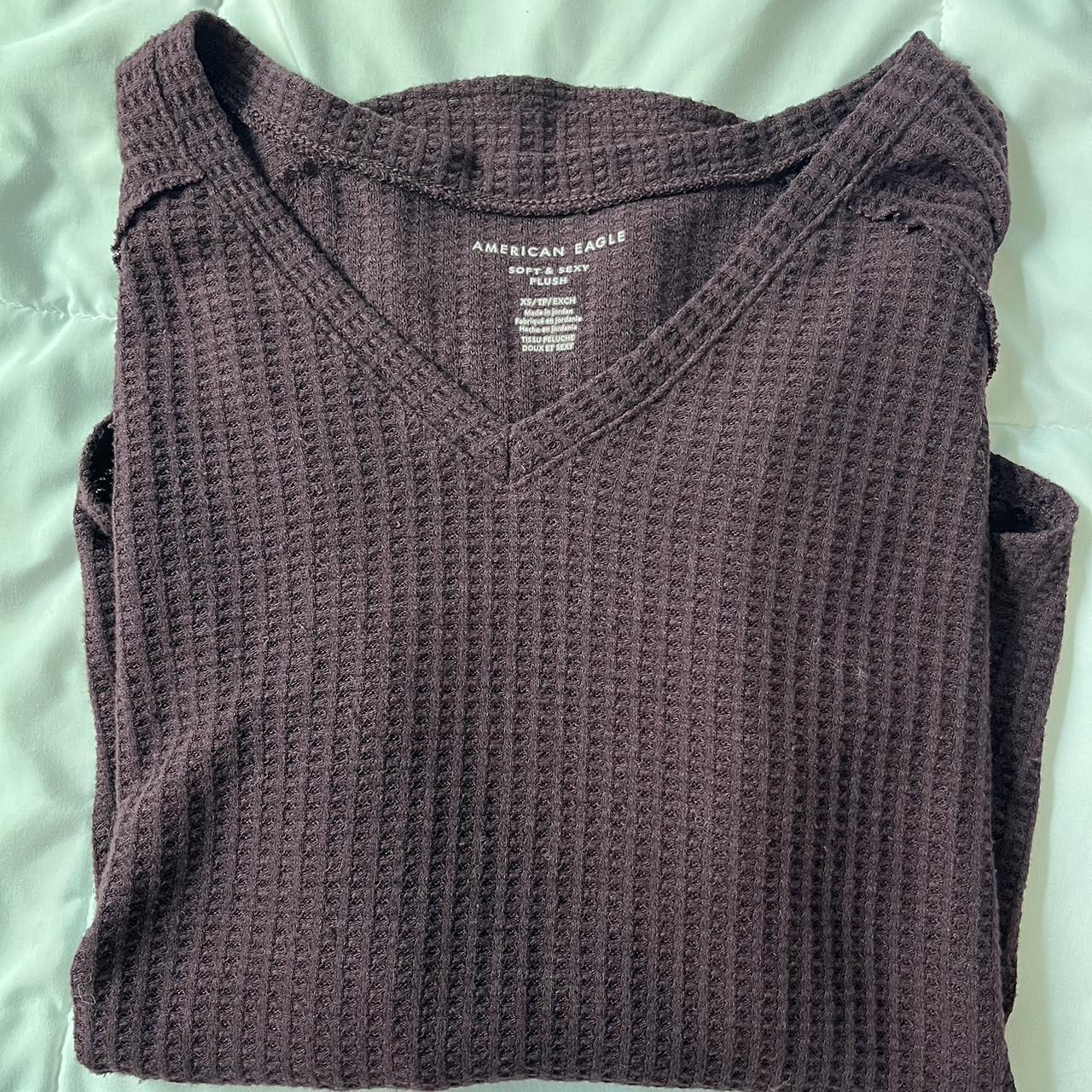 American Eagle waffle-style long sleeve! XS but fits... - Depop