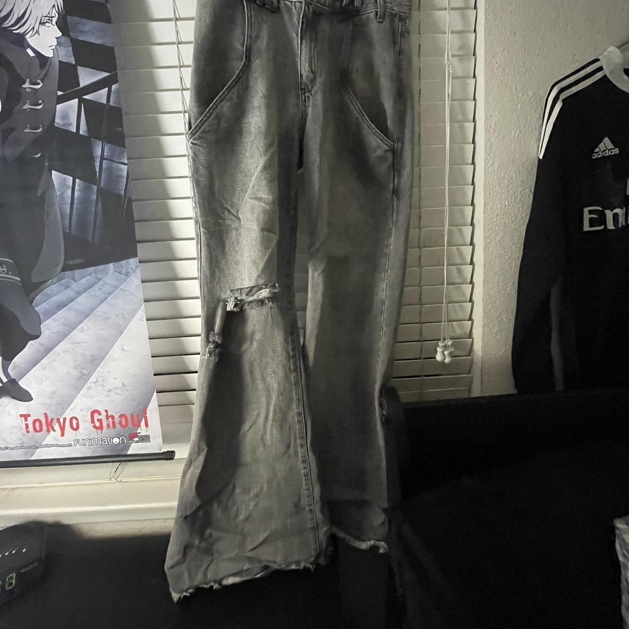 rustial grey wide leg baggy denim • 32W • good... - Depop