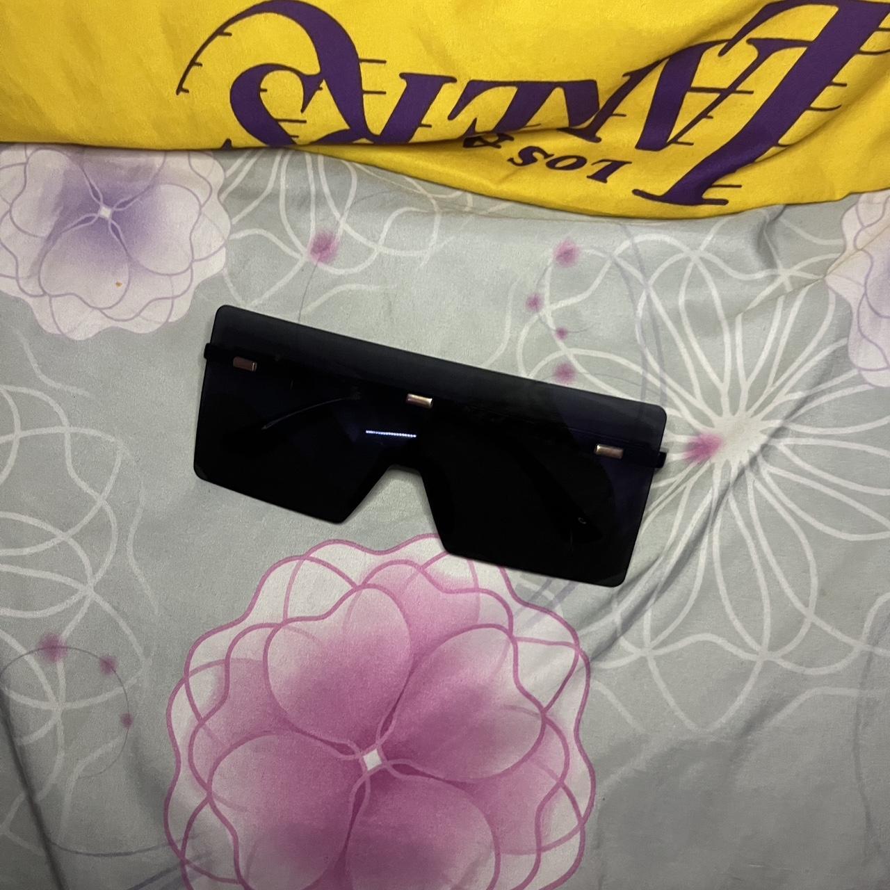 - SHEIN all black sheild sunglasses - in amazing... - Depop