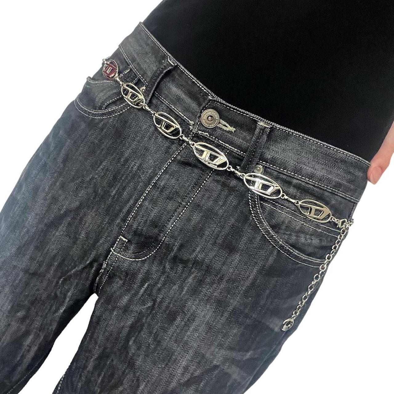 Diesel logo chain silver belt Spellout Diesel logo... - Depop