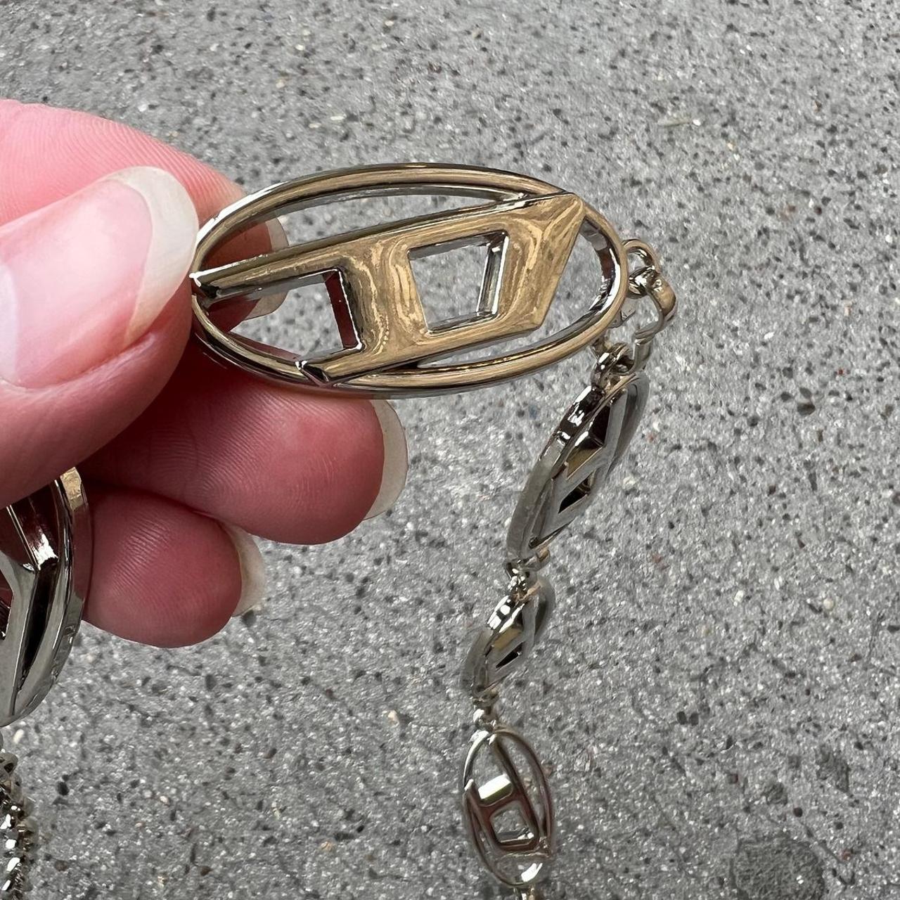 Diesel logo chain silver belt Spellout Diesel logo... - Depop