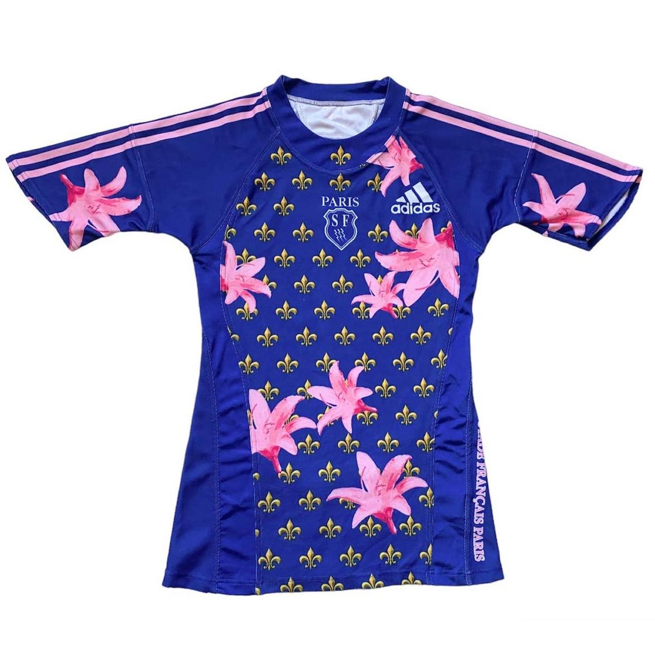 Adidas Paris Stade Francais Rugby Union Shirt Pink... - Depop