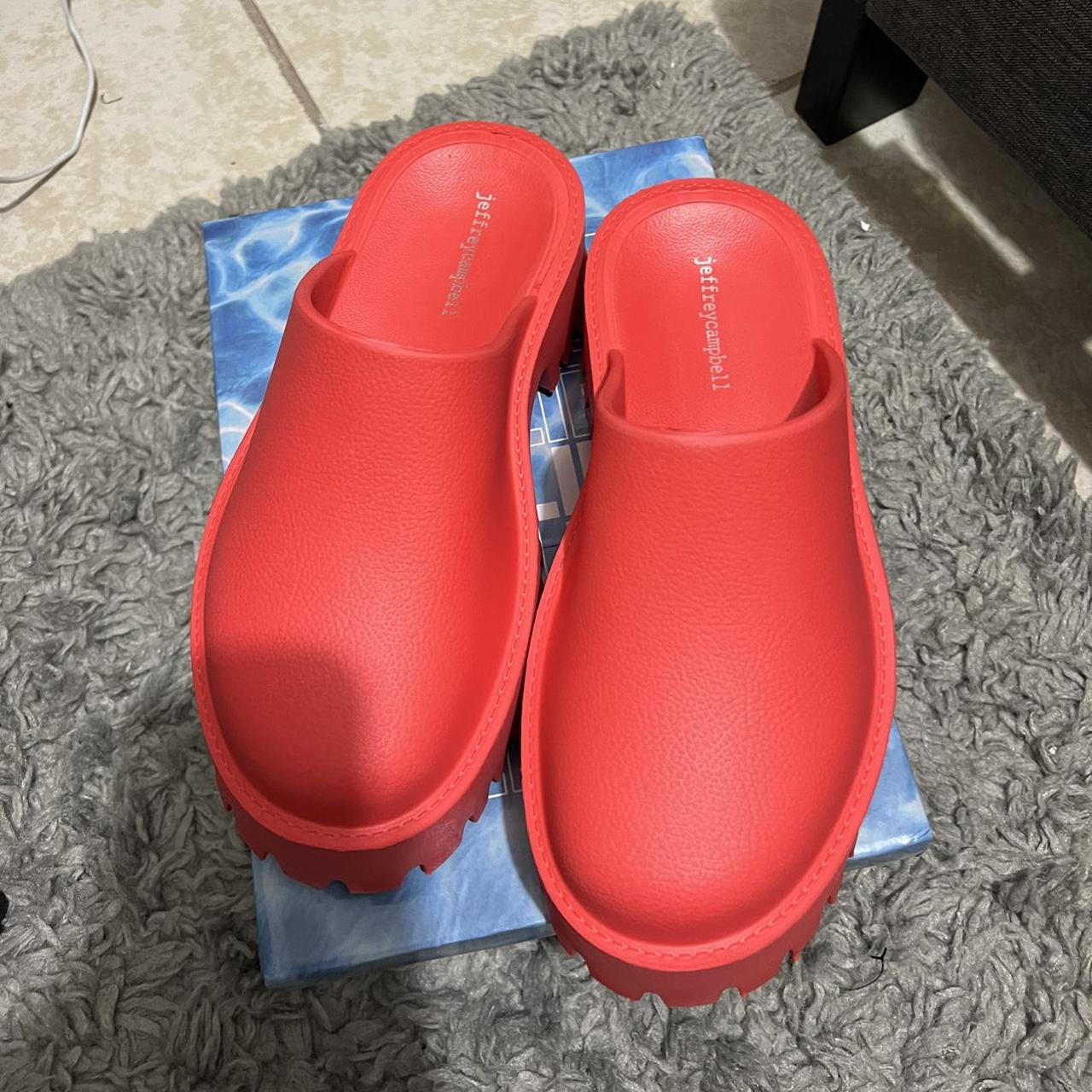 Jeffrey Campbell Women's Red Clogs | Depop