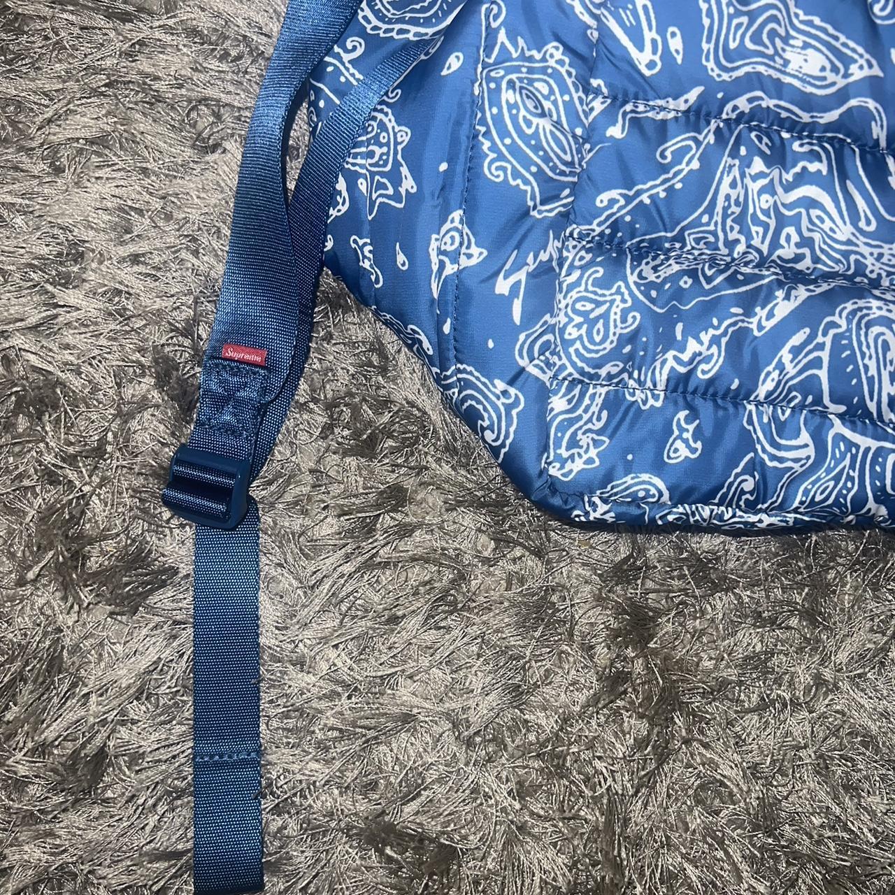 Supreme Puffer Backpack Blue Paisley Never worn with... - Depop