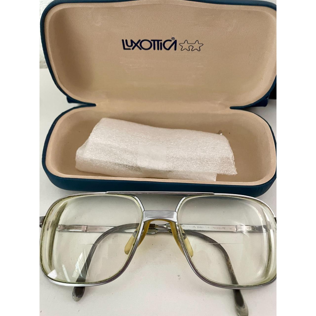 Vintage Mens Luxottica Silver Aviator Eyeglasses... - Depop