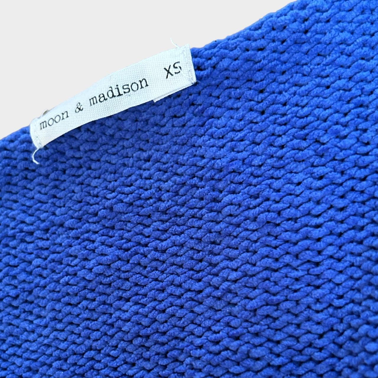 moon & madison dark blue knitted cardigan - each... - Depop