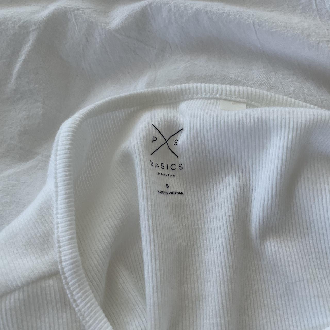 pacsun basic white long sleeve size small, slightly... - Depop