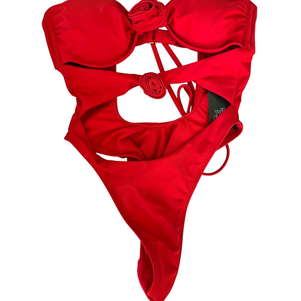 Cute red swimsuit Extra Cheeky Removable... | Depop