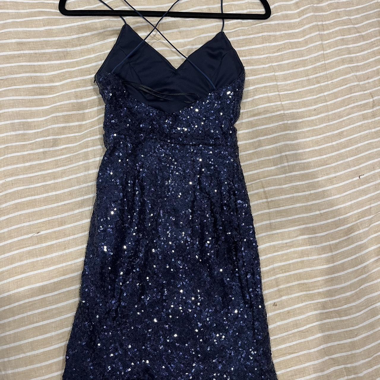 Hello molly xs. Blue sequin mini dress. Worn once.... - Depop