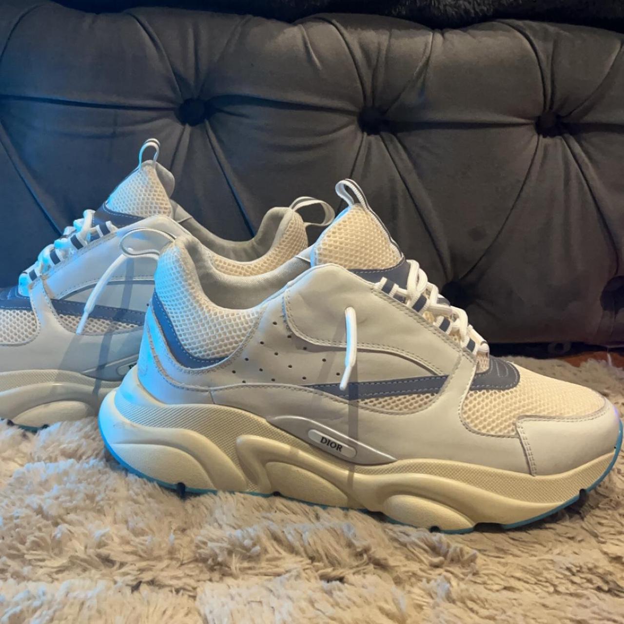 White Dior b22 with the blue bottoms Comes with box... | Depop