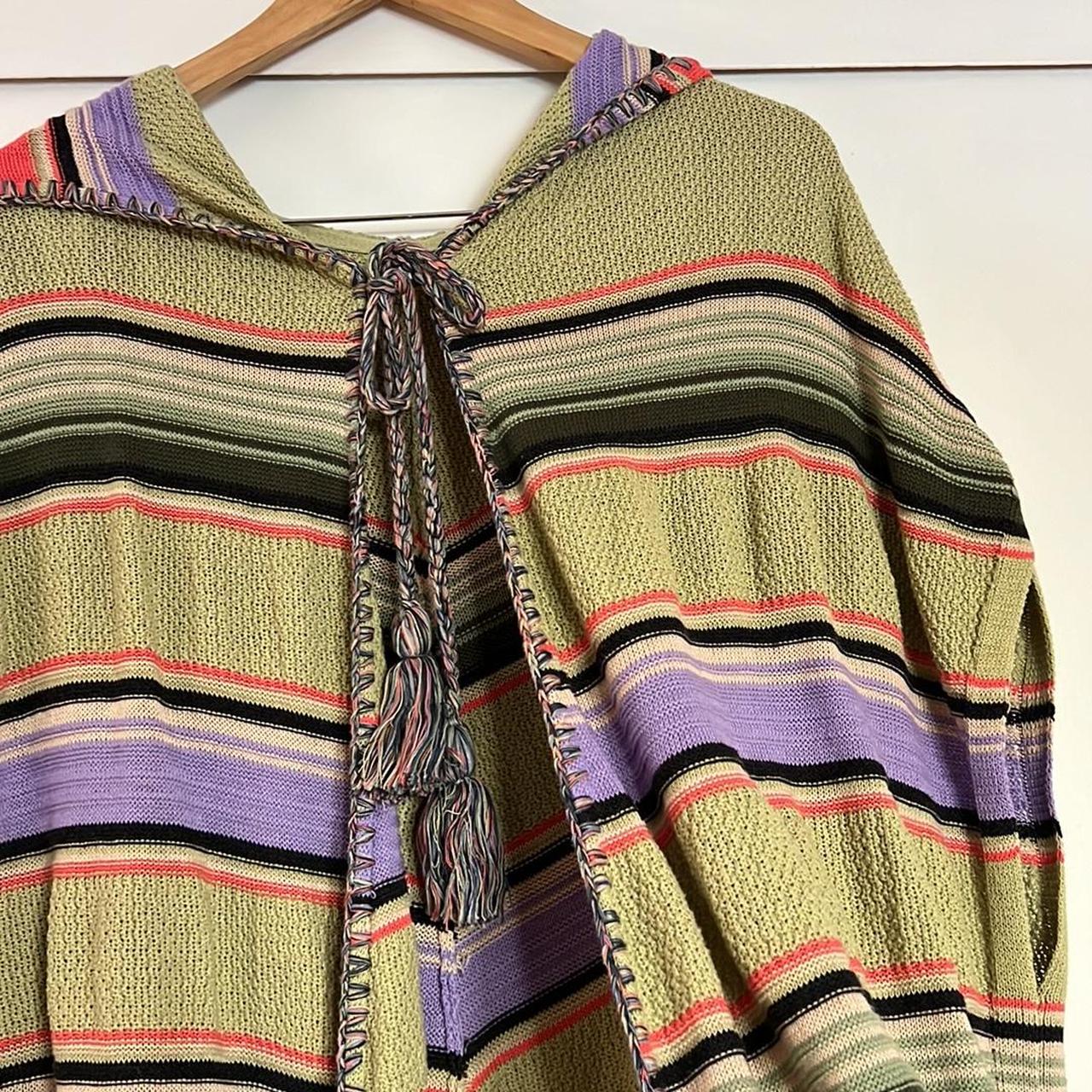 Anthropologie MOTH Calexico Hooded Fringe Poncho... | Depop