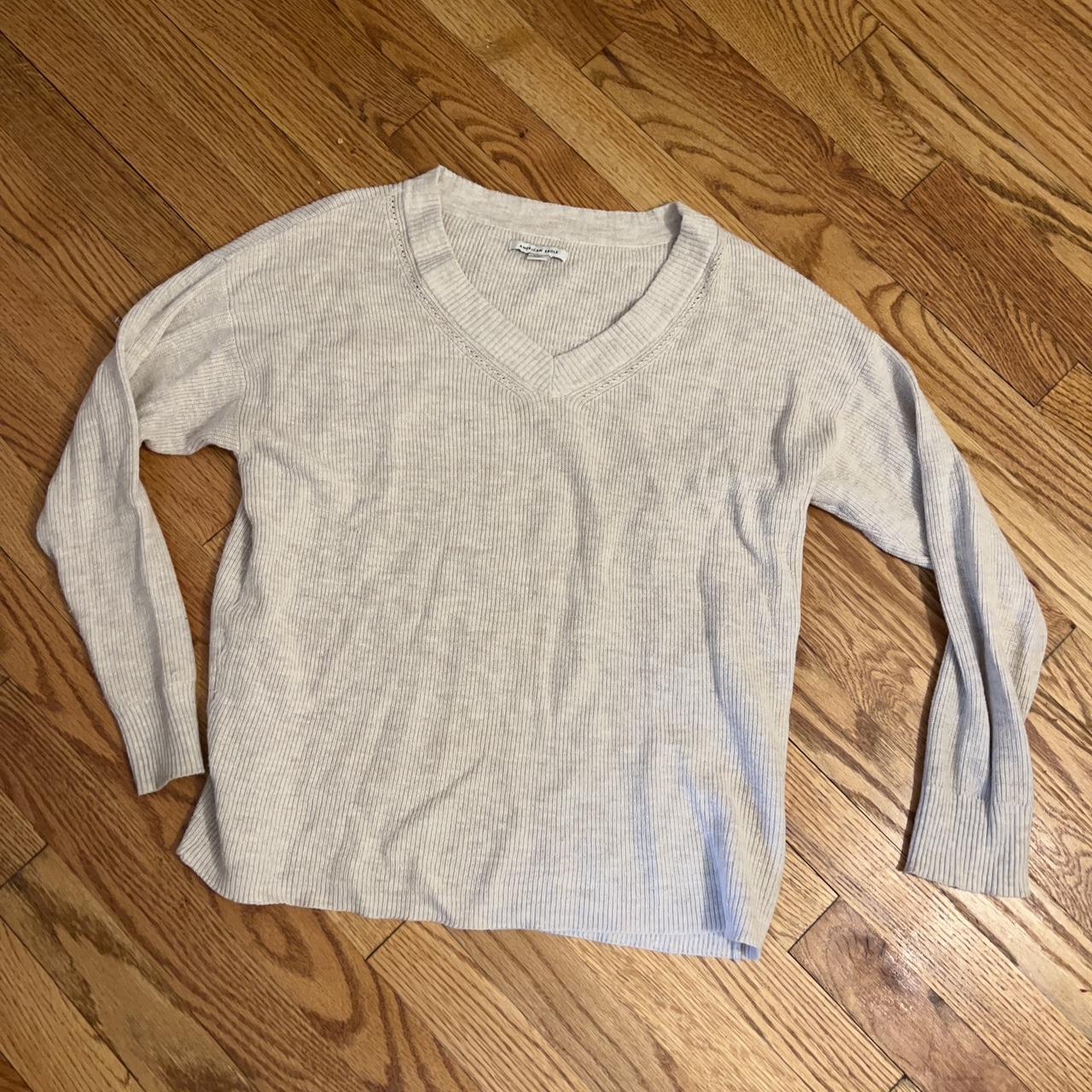 american eagle v-neck sweater size S! Fabric is... - Depop