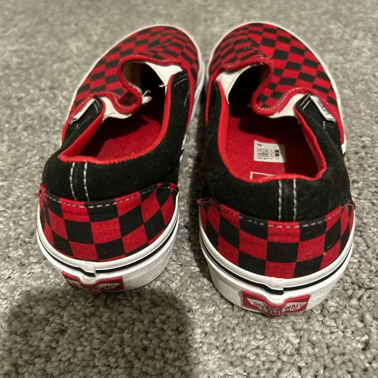 black and red checkered vans - Depop