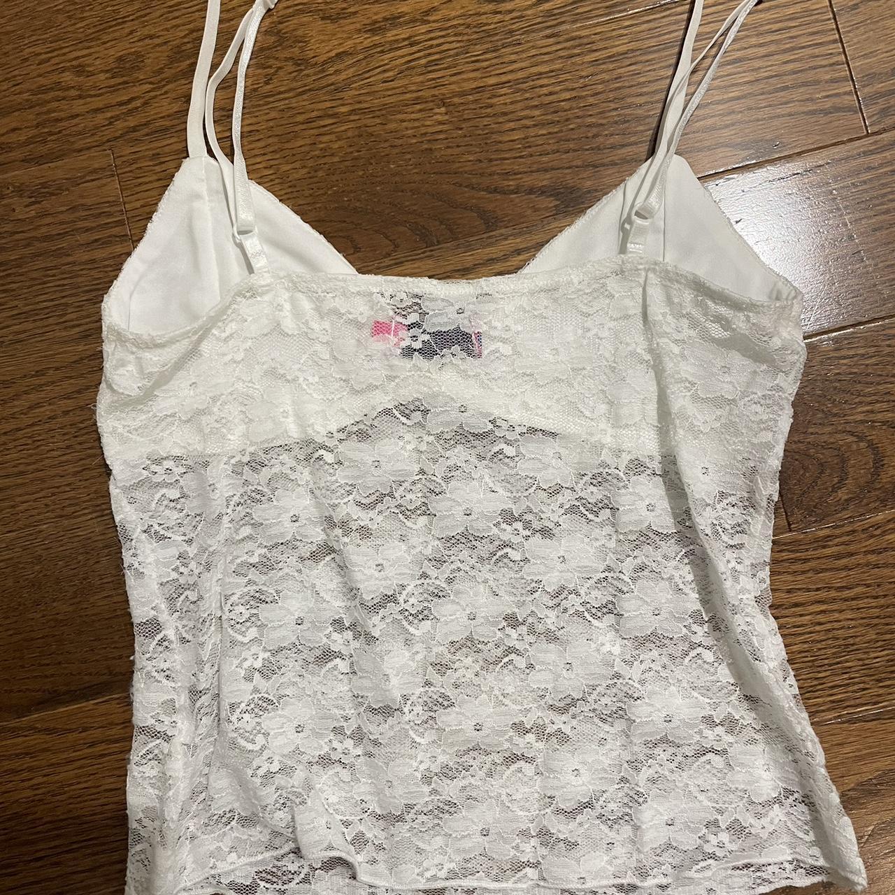 edikted white lace top size xs - Depop