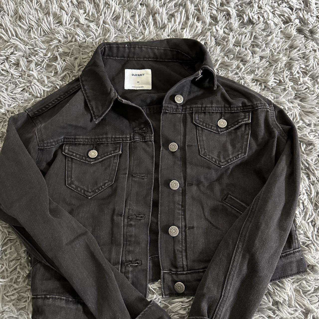 Old navy women’s size extra small black denim jacket - Depop
