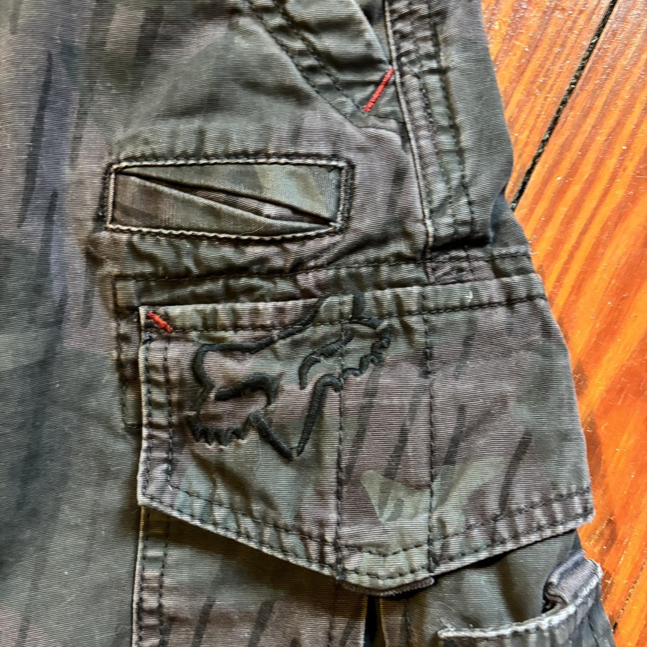 Black and gray camo Fox Racing cargo shorts jorts... | Depop