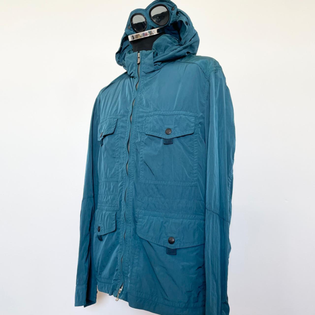 Teal Blue CP Company Shimmer Goggle Jacket Size:... - Depop