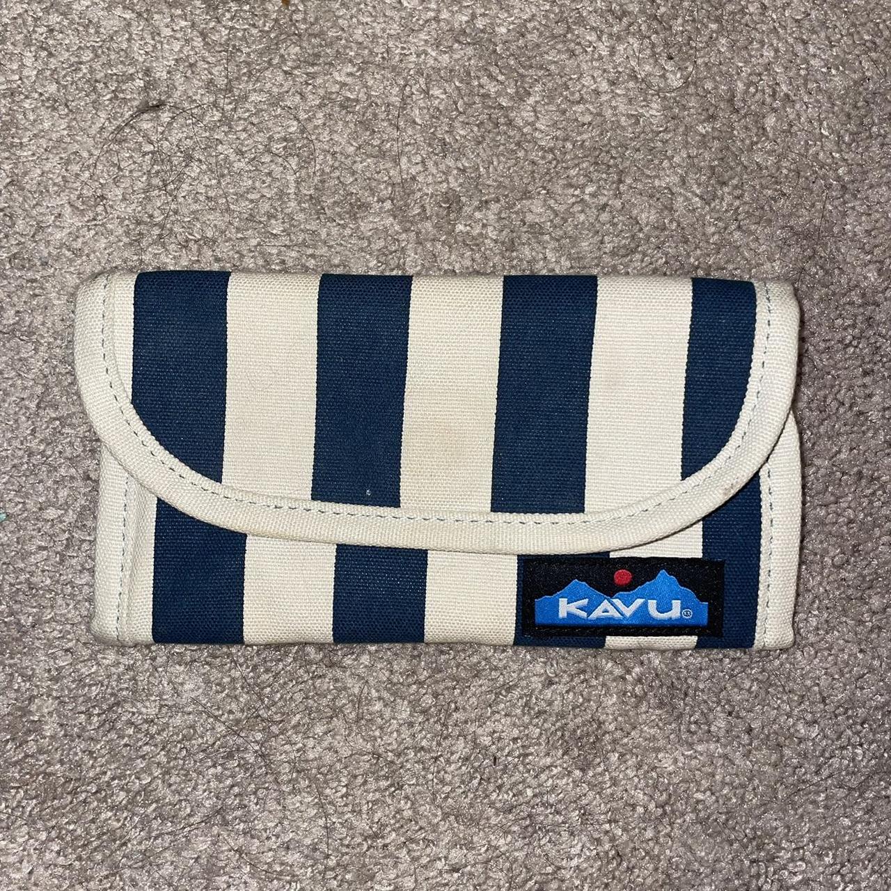 Navy striped kavu wallet - Depop