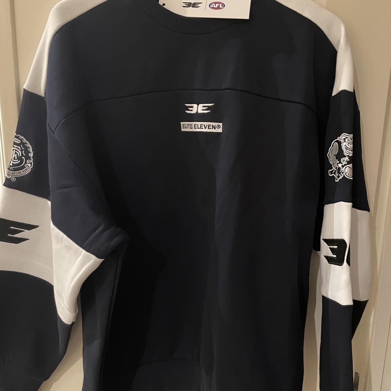 AFL CARLTON Blue and White Elite Eleven jumper... | Depop