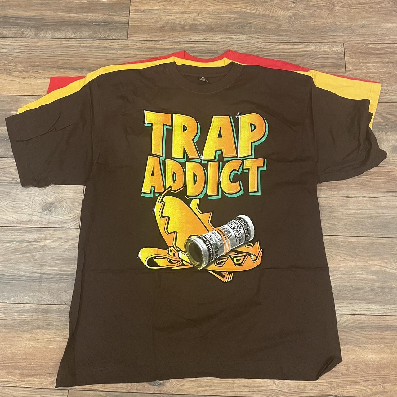 4XL Brown Trap Addict T Shirt - Depop