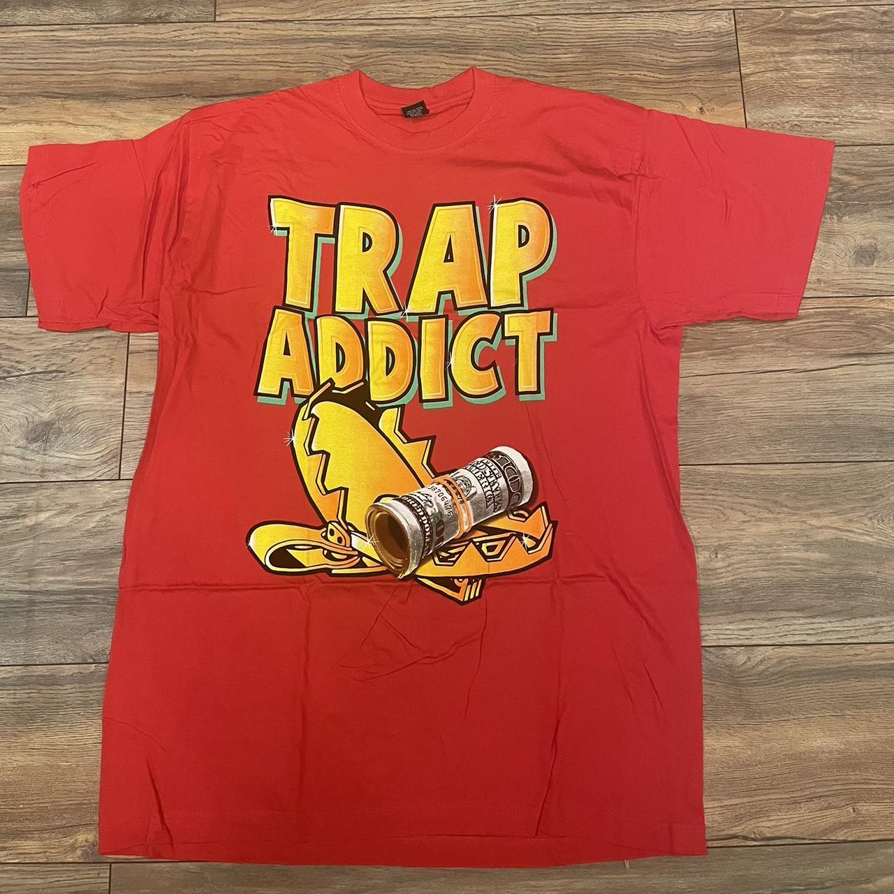 Red Trap Addict T Shirt - Depop
