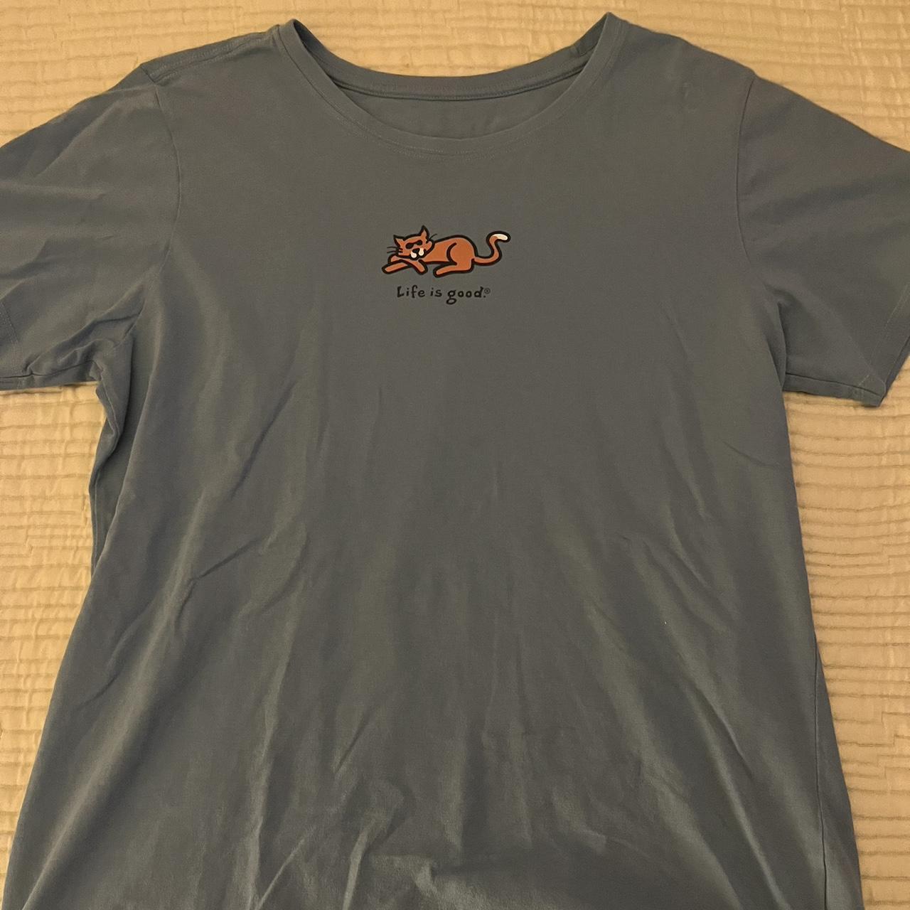 life is good cat shirt. - Depop