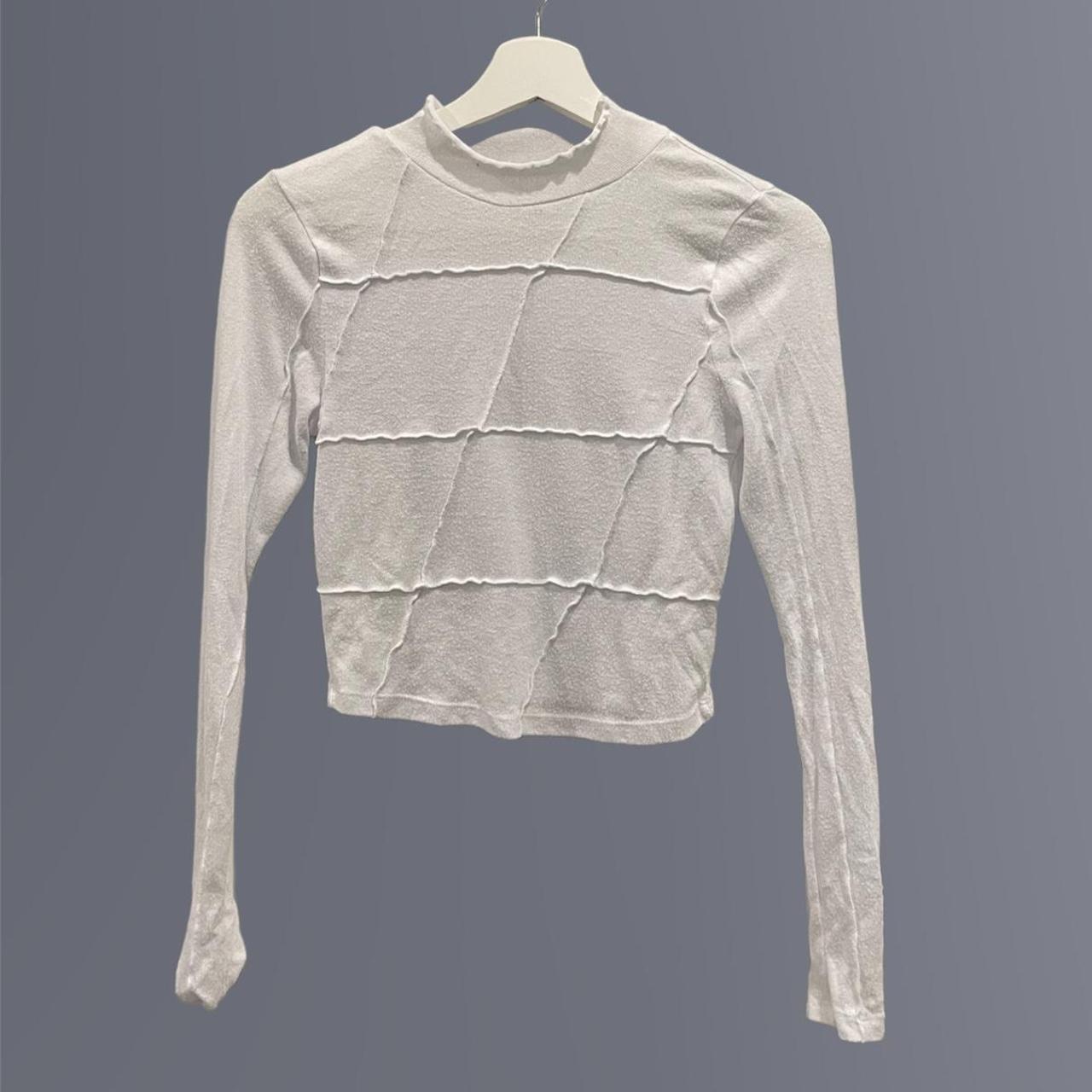 White cropped long sleeve shirt 🤍 In love with the... | Depop