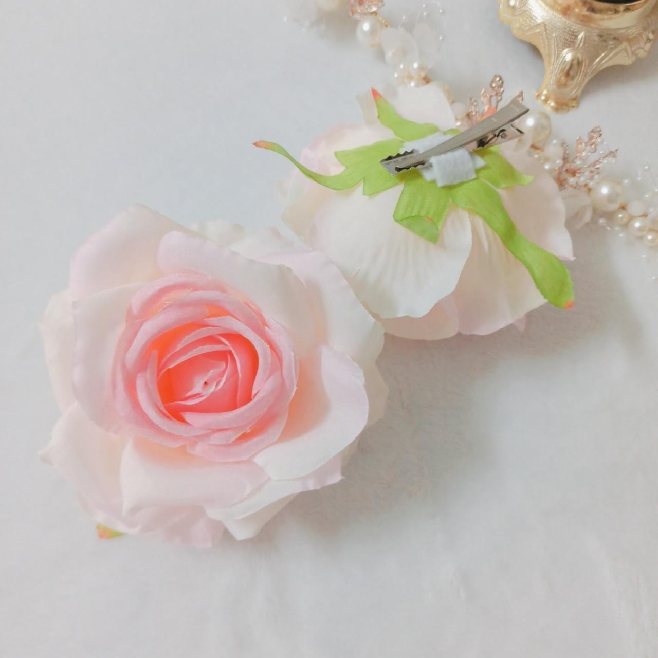 Handmade Pastel Pink Rose Hair Clips *Repost* Made... - Depop
