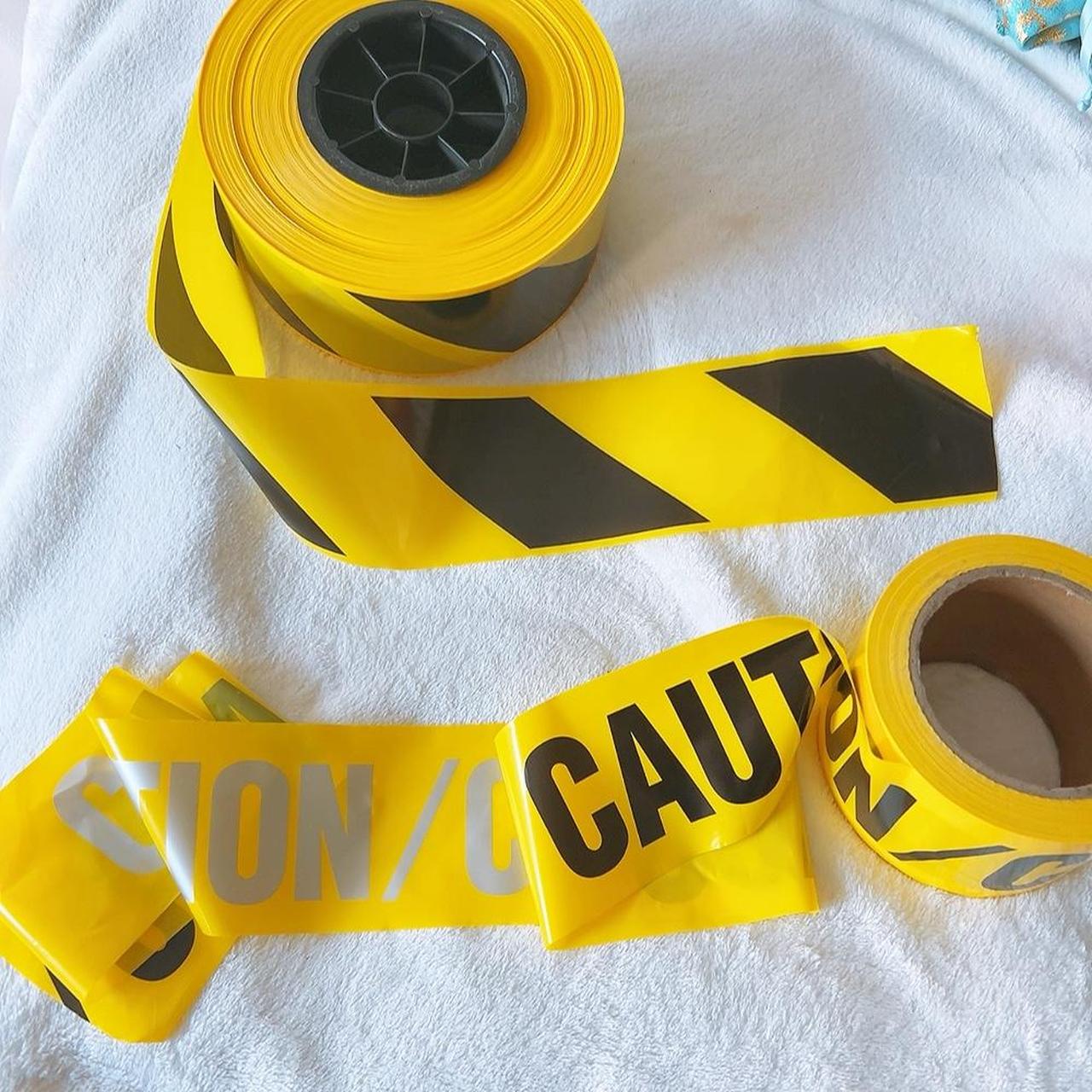 Caution & Warning Barricade Tape Background... - Depop