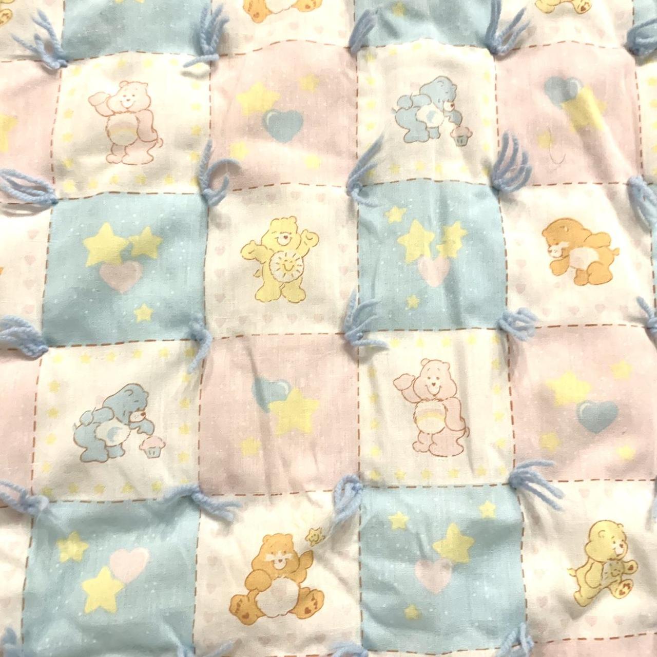 Vintage Handmade Care Bears Blanket - Depop