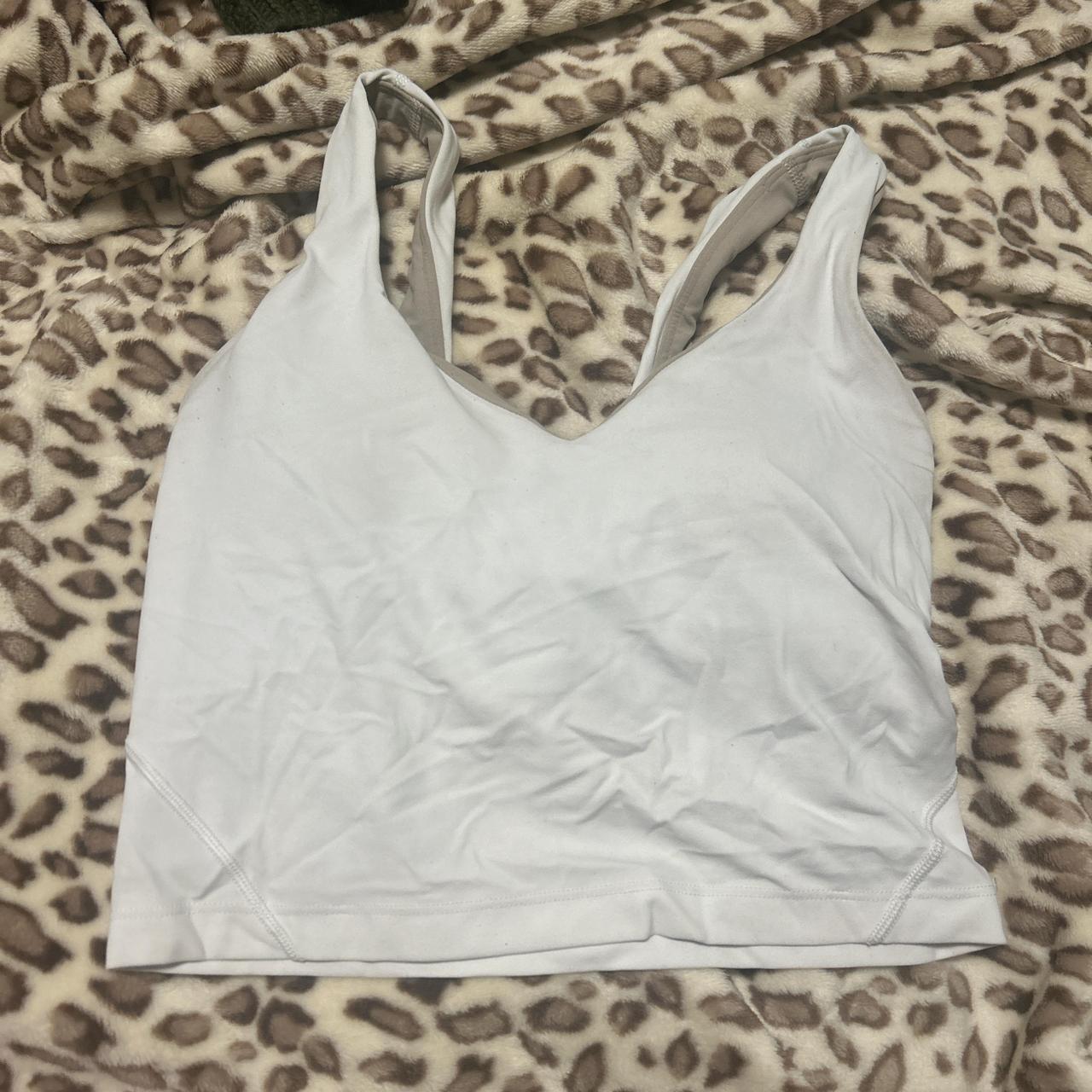 Lululemon white align tank size 4 Worn twice #lululemon - Depop