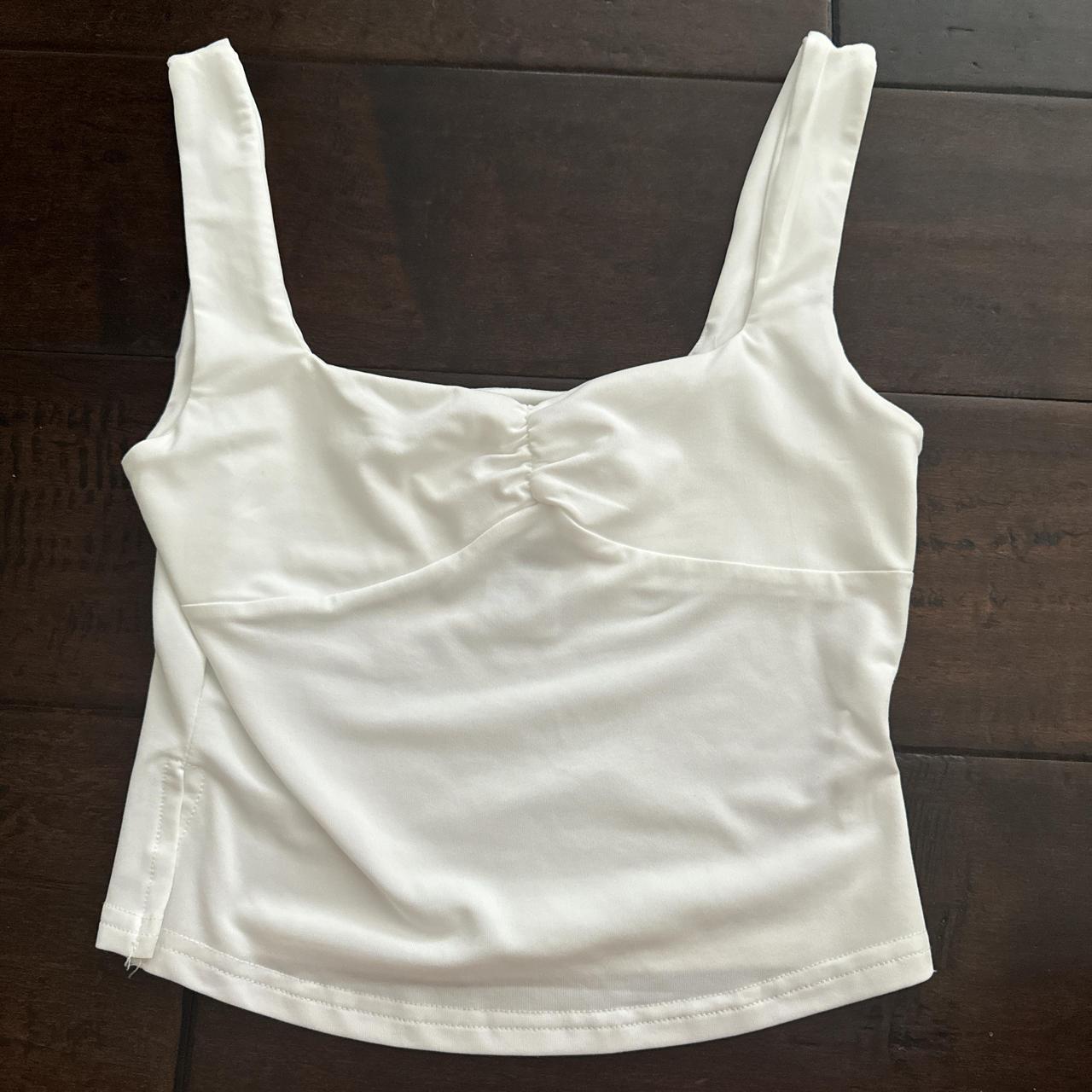 Edikted white tank top with slit sides #edikted - Depop