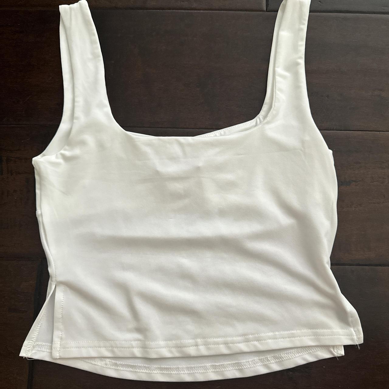 Edikted white tank top with slit sides #edikted - Depop